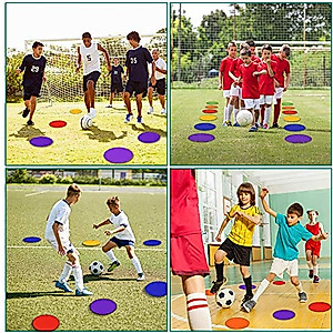 TuXHui Spot Markers 9 Inch Set of 12 Non Slip Rubber Agility Markers Flat Field Cones Floor Dots for Soccer Basketball Sports Speed Agility Training and Drills