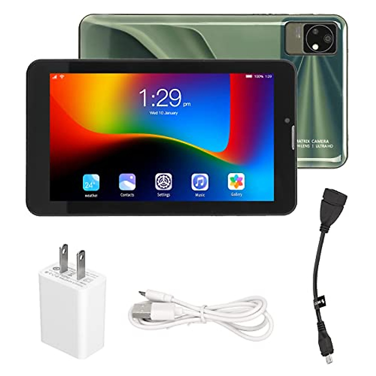 Gaoxin MT6592 7 Inch Phone Tablet Green Octa Core Reading Tablet for 10.0 US Plug