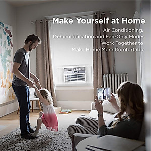 MIDEA EasyCool Window Air Conditioner - Cooling, Dehumidifier, Fan with remote control - 8,000 BTU, Rooms up to 350 Sq. Ft. (MAW08R1BWT Model) (Renewed)