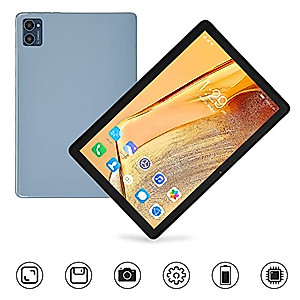 jerss Gaming Tablet, US Plug 100‑240V Dual Camera Office Tablet Octa Core CPU for School (Light Blue)