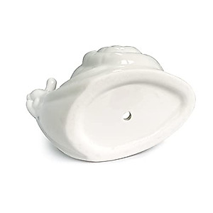 GeLive Ceramic Succulent Planter, White Snail Plant Pot with Drainage Hole, Animal Bonsai Holder Window Box for Cactus, Succulent Plants Home Office Garden Flower Pot Gifts for Plants Lover