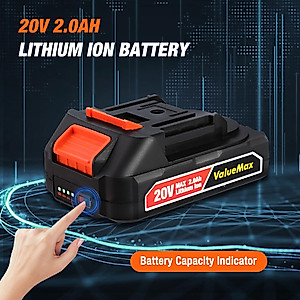ValueMax 20V Cordless Oscillating Tool with Battery, 3.6°Oscillation Angle Oscillating Saw, 6 Variable Speed Oscillating Multi Tool with Quick-Lock Change System, 16PCS Multitool Blades & Carrying Bag