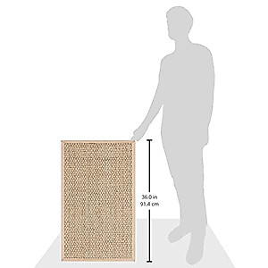 SAFAVIEH Natural Fiber Collection 2' x 3' Beige NF114A Border Basketweave Seagrass Accent Rug