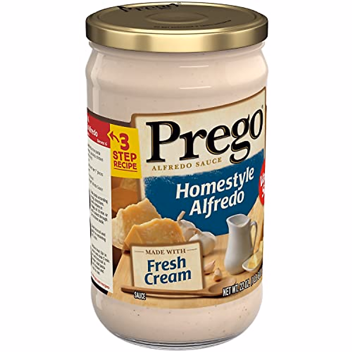 Prego Homestyle Alfredo Pasta Sauce, 22 oz Jar (Pack of 6)