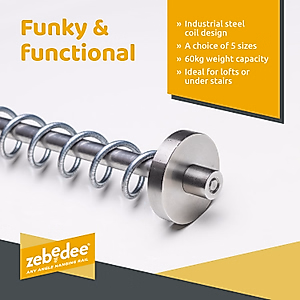 Zebedee Sloping Clothes Rack – Sloped Ceiling Closet Solutions Any Angle Hanging Rail - The Ceiling Clothes Rack for Attic Closet – Loft Furniture - Under Stairs Storage (900 mm /35.5")