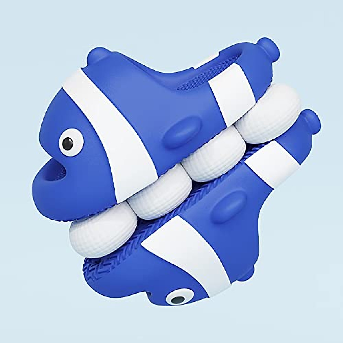 Jerzmy Cute Clown Fish Cloud Slides for Kids Toddler, Novelty Funny Animals Boys Girls House Slippers Non-Slip Soft Beach Sandals Shoes for Indoor Outdoor Shower Pool, Blue Size 3