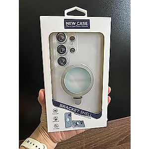 Fair-Minded Phone Case for Samsung Galaxy S23 Ultra, with Ring Kickstand, Magnetic, Shockproof Clear