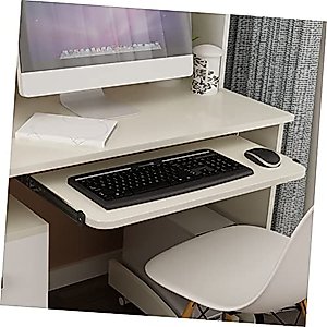 NOLITOY 4 Pairs Keyboard Rails Work Desk Accessories Table Tray Plastic Stand Keyboard Rack Keyboard Tray Under Desk Slide Computer Drawer Tray Steel Drawer-Design Rack Heavy Ball Office