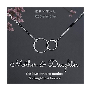 EFYTAL Mother Daughter Necklace, Jewelry for Daughters from Mothers, Daughter Gifts from Mom, Mother Daughter Jewelry, Mom Necklace, Mom Birthday Gifts from Daughter, Daughter Necklaces from Mom