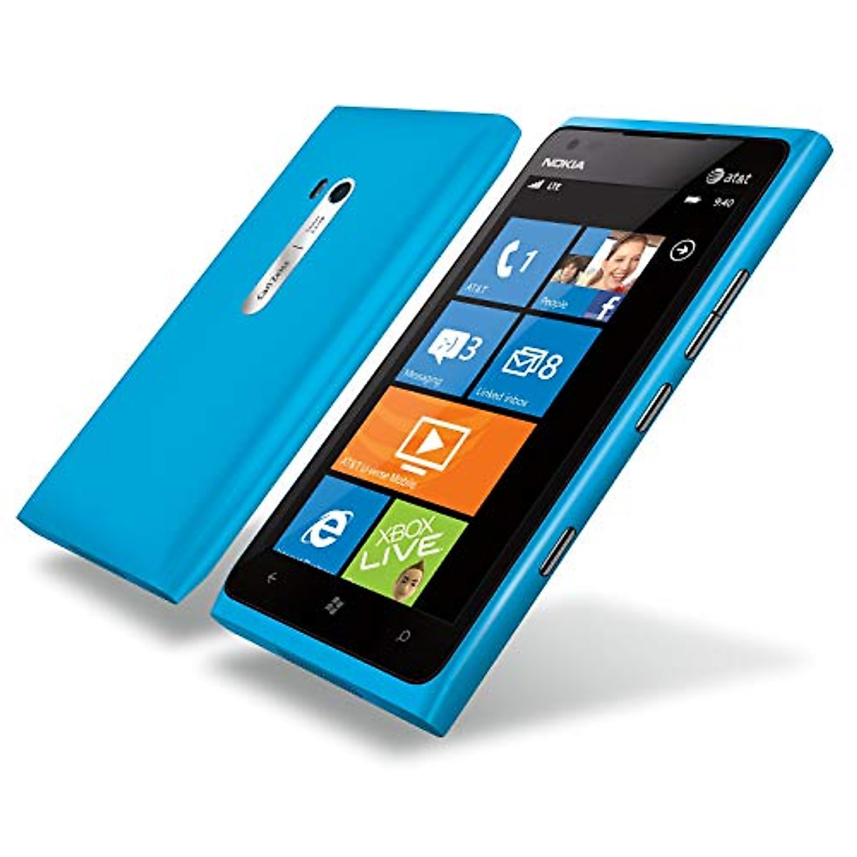 Nokia Lumia 900 AT&T GSM Unlocked 4G LTE Windows 7.5 Smartphone - Cyan Blue