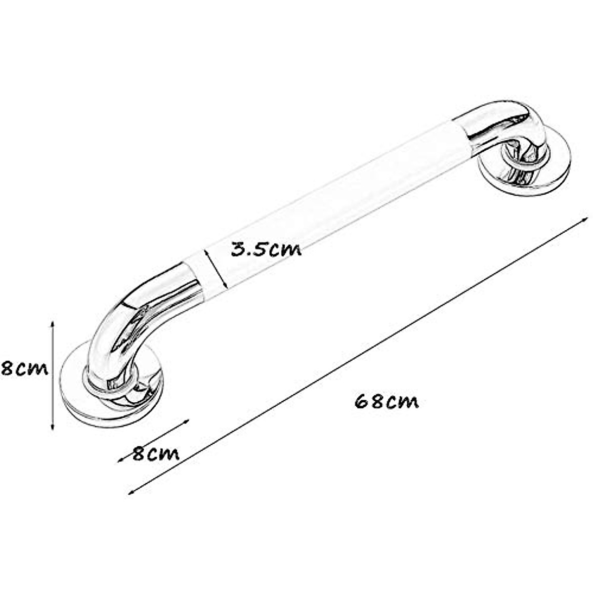 Bathroom Grab Bar Handrail Bath Handle Grab Bar Shower,Safe Non-slip Accessible Bathroom Handrails, Bathtub, Shower,Toilet,Kitchen Grab Bar Bathtub Handle