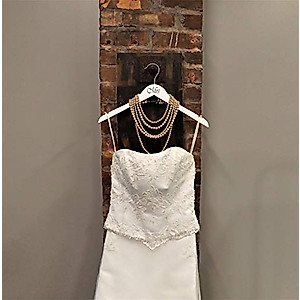 NAHANCO MRSMRS20117 Same Sex, Gay Pride Hanger Set, White Wood Hangers with Black Imprint (Mrs. and Mrs.), 17” (2-Piece Set)