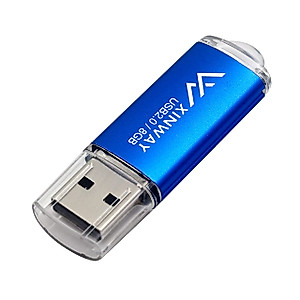 XINWAY 32GB USB 2.0 Flash Drives Thumb Drives Memory Stick Jump Drive Zip Drive, 2 Pack Mixed Colors: Black Blue