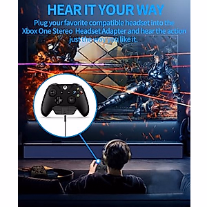Stereo Headset Adapter with Original IC Chip Headphone Attachments Accessories for Xbox One & Series X|S & Elite Controller Series 1 2 - Adjust Audio Balance (Game Sound & Voice Chat), Volume, Mic