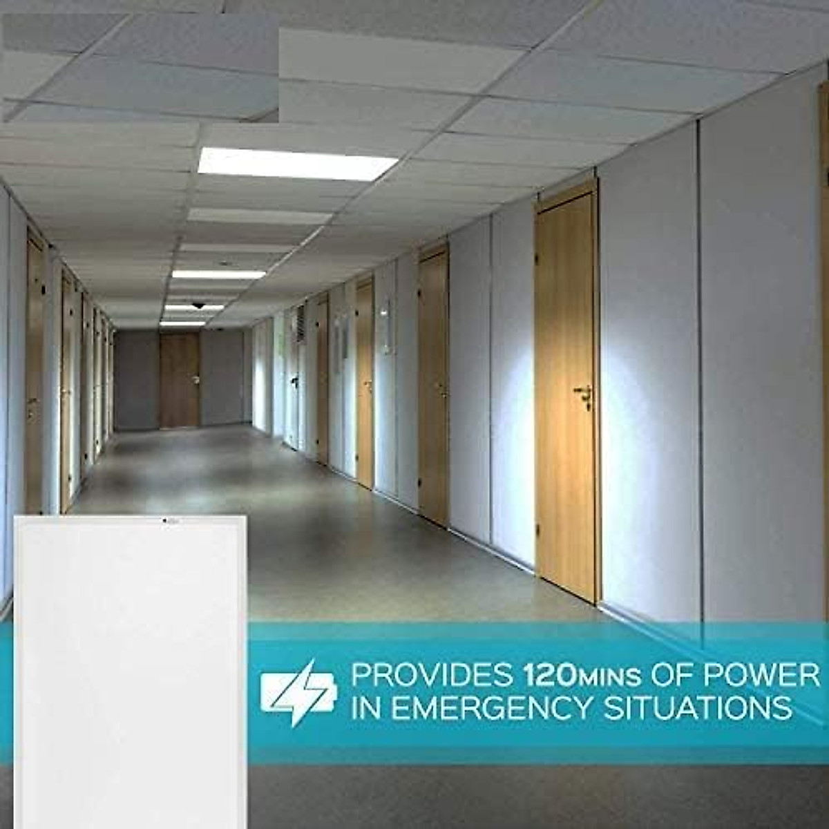 LED ENERGY PLUS 2X4 LED Flat Panel Light with Emergency Battery Backup, 50W 3000K/4000K/5000K, 0-10V Dimmable, 6500 Lumens, LED Drop Ceiling Lights, 100-277V, DLC UL Listed(2Pack)