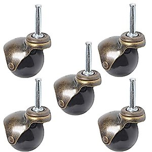 Caster Wheels， Antique Furniture Casters,Oil Rubbed Bronze,Silent,Insertion Rod Installation M8x38mm,for Sofa,Chair,Coffee Table,Retro Furniture (4 pcs) (Color : 5 Pcs)