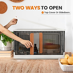 TRZZ 19Gal Closet Organizers and Storage, Collapsible Storage Bin with Lid for Dorm Room, Trunk Car Organizer, Stackable Cabinet Storage, Plastic Bins with Wheels, Folding Storage Box for Home, 3Pack