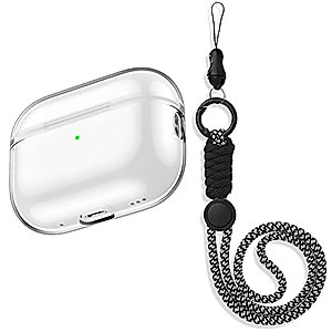 Youtec for Airpods Pro 2nd Generation Case,Clear for Airpods Pro 2 Cover 2022 with Keychain Lanyard,Transparent TPU Carrying Case Skin with Hand Strap for Women Men,Clear