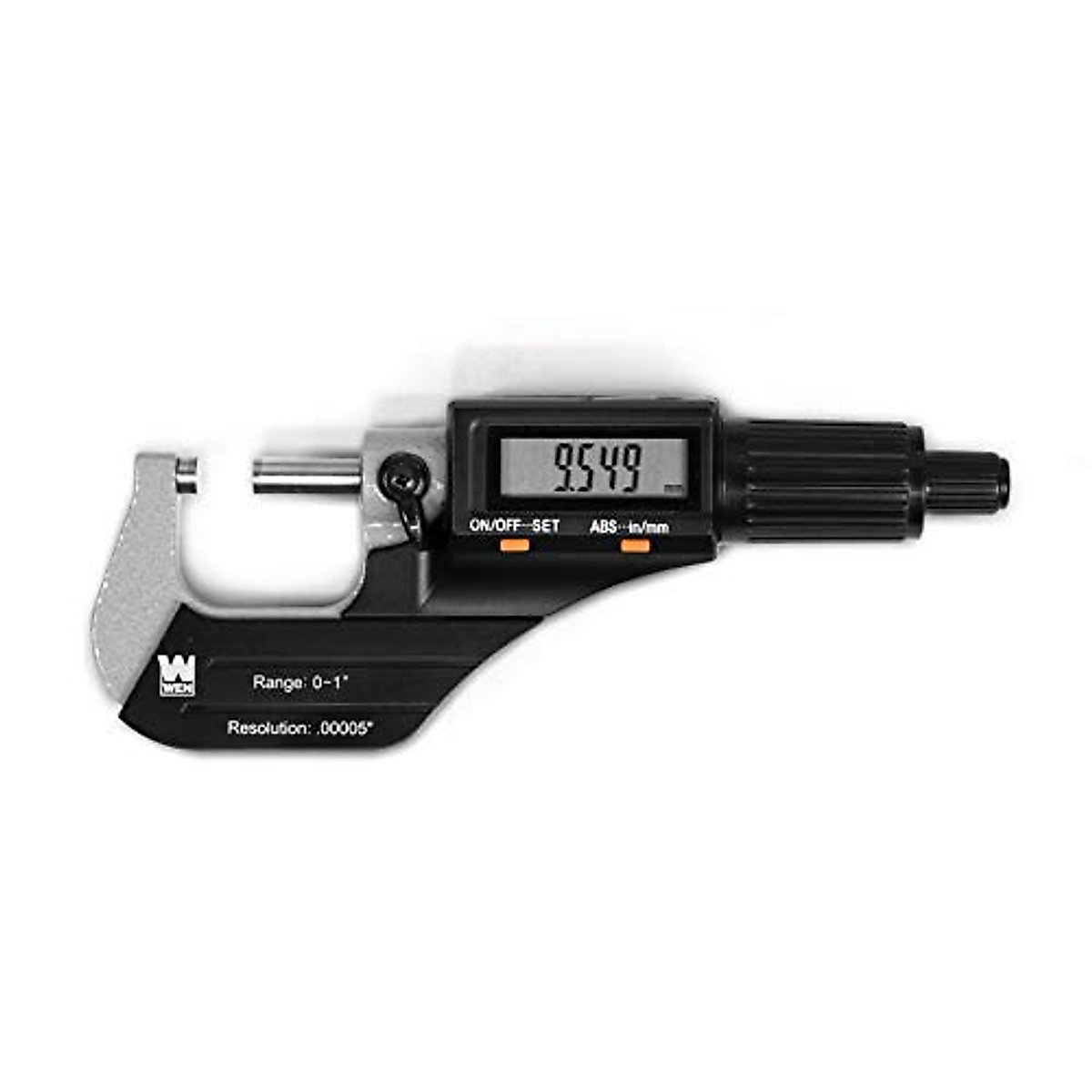 WEN 10725 Standard and Metric Digital Micrometer with 0 to 1-Inch Range, 00005-Inch Accuracy, LCD Readout and Storage Case