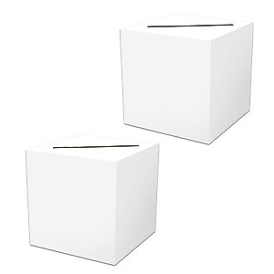 Beistle 2 Piece All-Purpose White Gift Card Boxes For Wedding Receptions, Anniversaries, Birthday Parties, And Graduations