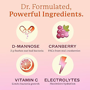 Cheeky Bonsai Bye Bye UTI: Fast Acting UTI Relief Drink Mix with D-Mannose and Cranberry Extract, Urinary Tract Support Health, Hibiscus Lemonade Flavor (10 Packets) - Vegan, Non-GMO, Quick Relief