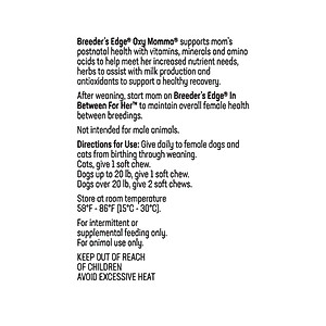 Revival Animal Health Breeder's Edge Oxy Momma- Nursing & Recovery Supplement- for Small Dogs & Cats- 40ct Soft Chews