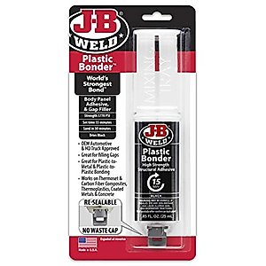 J-B Weld 50139 Plastic Bonder Body Panel Adhesive and Gap Filler Syringe - Black - 25 ml