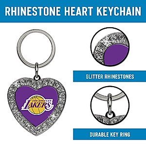 Rico Industries NHL Dallas Stars Bling Heart Key Chain Rhinestone Heart Keychain 3.5"x1.5"