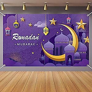 Ramadan Mubarak Decorations Ramadan Banner Eid Backdrop Background for Eid Al-fitr Party Decorations Supplies
