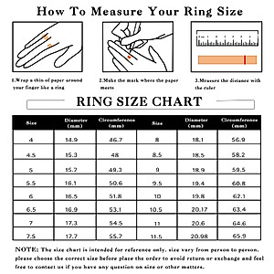 Impalsory Moissanite Wedding Band, 2ct 8.0mm Moissanite Rings for Women 925 Sterling Silver Round Solitaire Engagement Stackable Rings Size 5