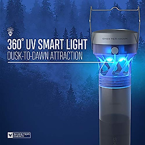 SKEETER HAWK Backyard Mosquito Bait Station - 2 Pack | Outdoor Bug Killer Using All-Natural Bug Attractant & UV Light Technology - Dusk to Dawn Sensor