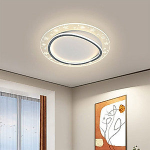 Hanging Lamp , Modern Round Ceiling Light Fixture Dimmable Flush Mounted Ceiling Lamp for Living Room Bedroom Kitchen Gold Acrylic LED Ceiling Chandelier for Kid's Boys Girls Room Interesting Life ( C