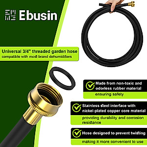 12FT Dehumidifier Drain Hose with 3/4 Inch FHT Connector, featuring Rust-Resistant Brass Fittings for Leak-Proof Connection, Perfectly Compatible with Most Dehumidifier Brands(7 Length Options)