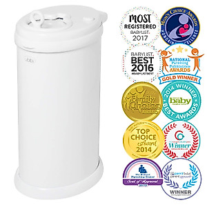 Ubbi Steel Diaper Pail and OXO Tot Perfect Pull Wipes Dispenser - Gray