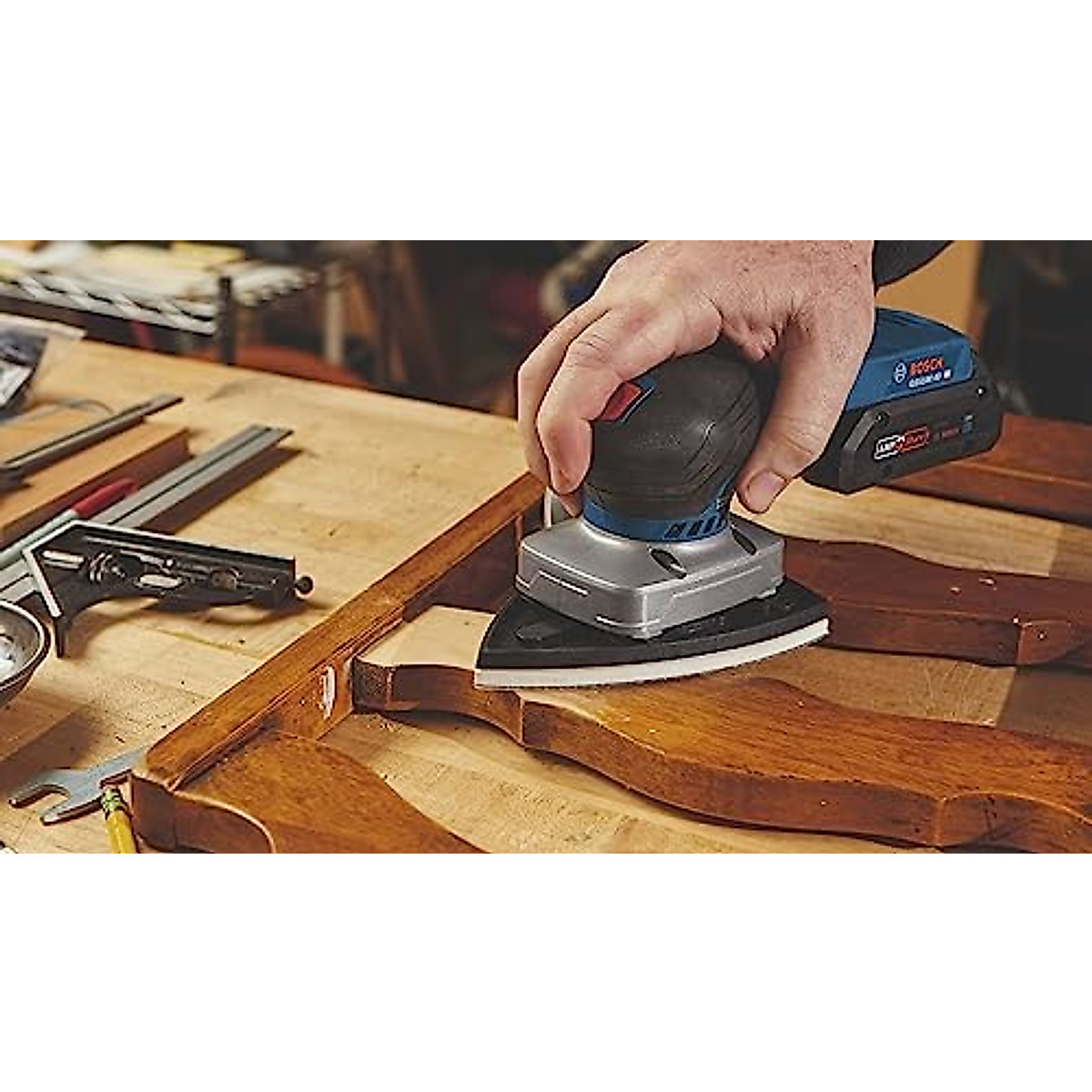 BOSCH GSS18V-40N 18V Brushless Sheet Orbital Finishing Sander with Dust Bag, 1/4 Sheet and 1/3 Sheet (Bare Tool)