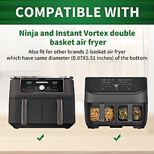 SIUDANGKA Air Fryer Liners Disposable, 100 pcs Rectangle Air Fryer Parchment Paper Sheets Air Fryer Accessories for Ninja DZ201/DZ401/DZ550/SL401 2 Basket Air Fryer COSORI 9Qt Dual Air Fryer