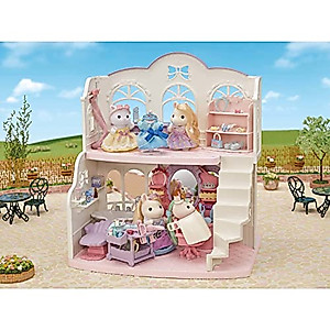 Calico Critters Pony's Stylish Hair Salon - 2-Story Salon Playset w/ Poseable Figure & 40+ Hair Styling Accessories for Ages 3+