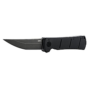 CRKT Inazuma No Ken Folding Pocket Knife: Assisted Opening Tactical Folder, Deadbolt Locking Mechanism, D2 Black Blade, Reversible Pocket Clip 2908