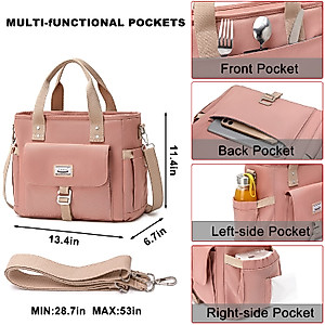 Weitars Lunch Bag for Women Work,Insulated Lunch Box Extra Large Lunch Tote Bag,Wide-Open Tote Cooler Bag With Removable Shoulder Strap with Side Pocket,Lunchbag For Picnic Hiking School Beach