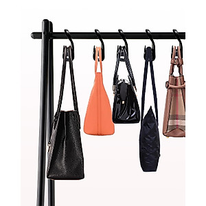 SEEBRIDER Bag Hanger, Purse Holder for Closet Black Backpack Hanger Hook for Organizer Storage Purses Tote Bag Backpacks Handbags(10 Pack)