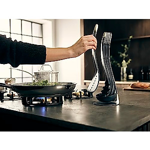 Joseph Joseph Nest 100 Utensils Compact Stacking Kitchen Tool Set with Magnetic Storage Stand, 5-piece, Gray