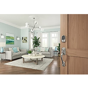 Schlage BE499WB CAM 619 Encode Plus WiFi Deadbolt Smart Lock with Apple Home Key, Keyless Entry Door Lock with Camelot Trim, Satin Nickel