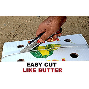 Kutir Box Cutter Utility Knife Replacement Blades (Pack of 10) - Heavy Duty SK2 Metal 18mm Snap-Off Blade - For Retractable Utility Knives - Stays Sharp 3X Long - Suitable for Cardboard, Carpet, Rope