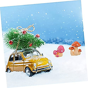 Kisangel 50 pcs Simulated Mushroom Bush Garden Mushroom Decor Mini Mushroom Cake Decorating Gift Ornaments Artificial Mushroom Ornament Fairy Mushroom Decor Mushrooms Bonsai Miniature Resin