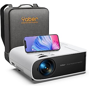 Projector with WiFi 6 and Bluetooth, YABER C450 19000L 4K Support Native 1080P Portable Outdoor Projector, 200" Max 4P/4D Keystone with Zoom Function Home Movie Projector for TV Stick/PS5/Android/iOS