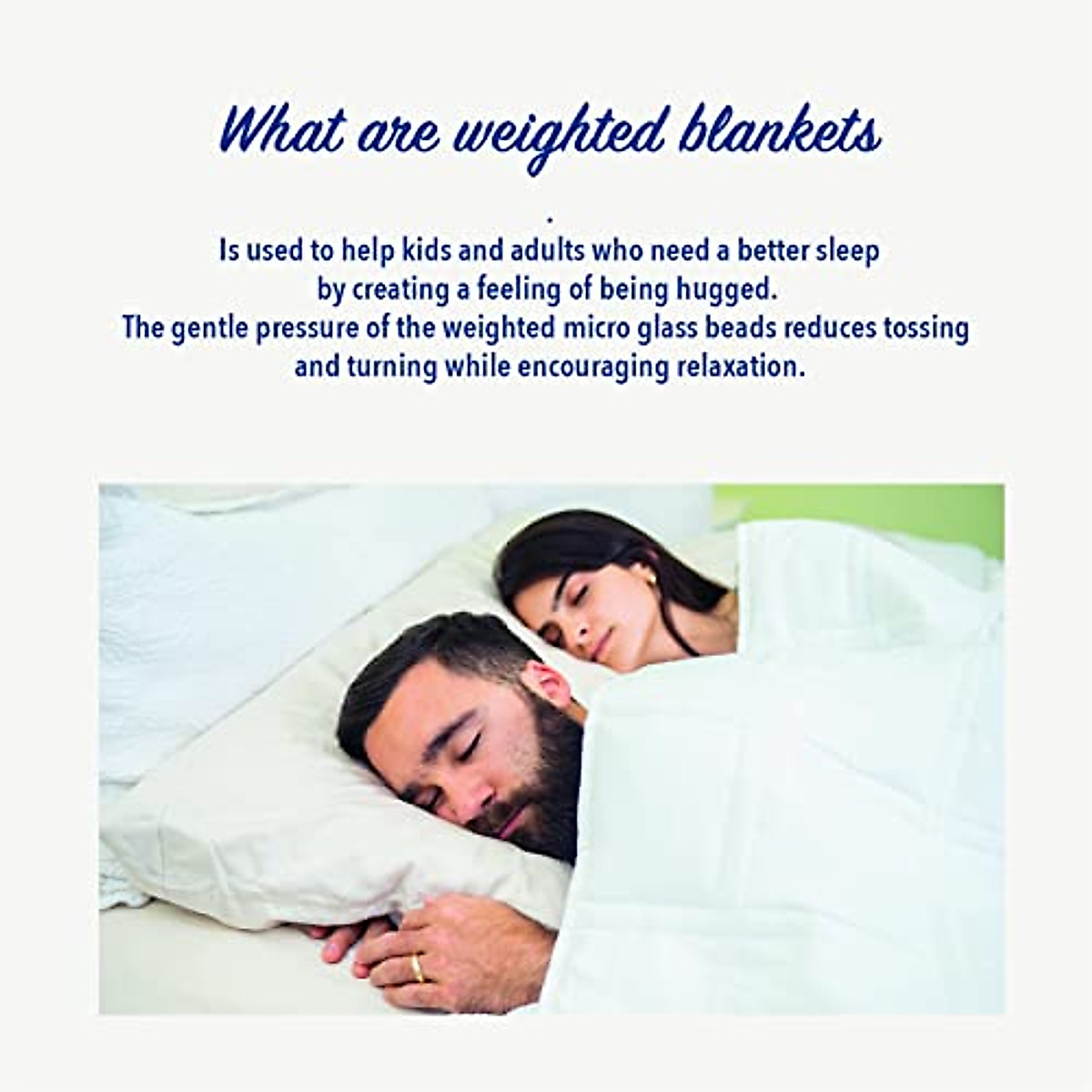 Bravilia Weighted Blanket Twin Size (48'' X 72'' Inches) Weight 15 LBS - Eco - Luxury Soft Cool 100% Cotton in White