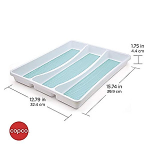 Copco Basics 3 Compartment Drawer Organizer, Aqua Sky