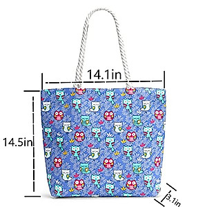 TopHaoYun Women's Large Canvas Tote Hobo Bag Handbag Shoulder Bag. 2 pack.(Owl)