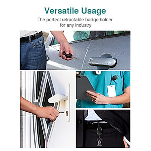 Puroma 30 Pack Badge Holder with Carabiner Badge Reel and Clip Retractable Heavy Duty, Clear ID badge holder with Waterproof Vertical Lanyard, Name Badge Holders with Key Ring for Card Holder Keychain