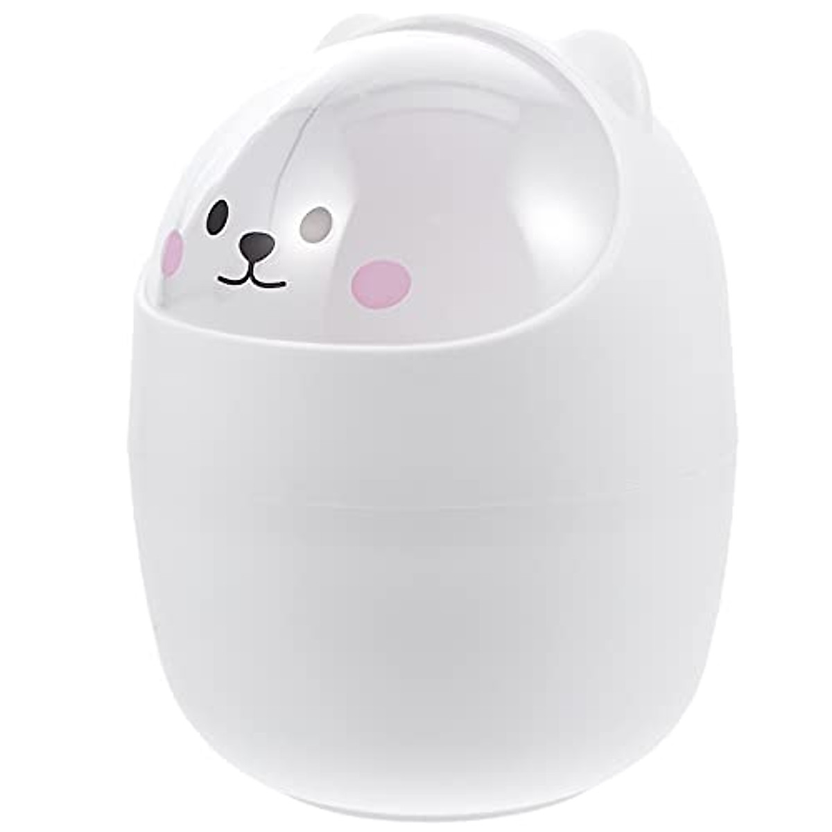 LIFKOME Cute Mini Desktop Trash Can Mini Trash Can with Lid Desktops Cartoon Animals Waste Bin Cute Shape Small Garbage Can Large Capacity Cartoon Wastebasket for Home Kitchen Office